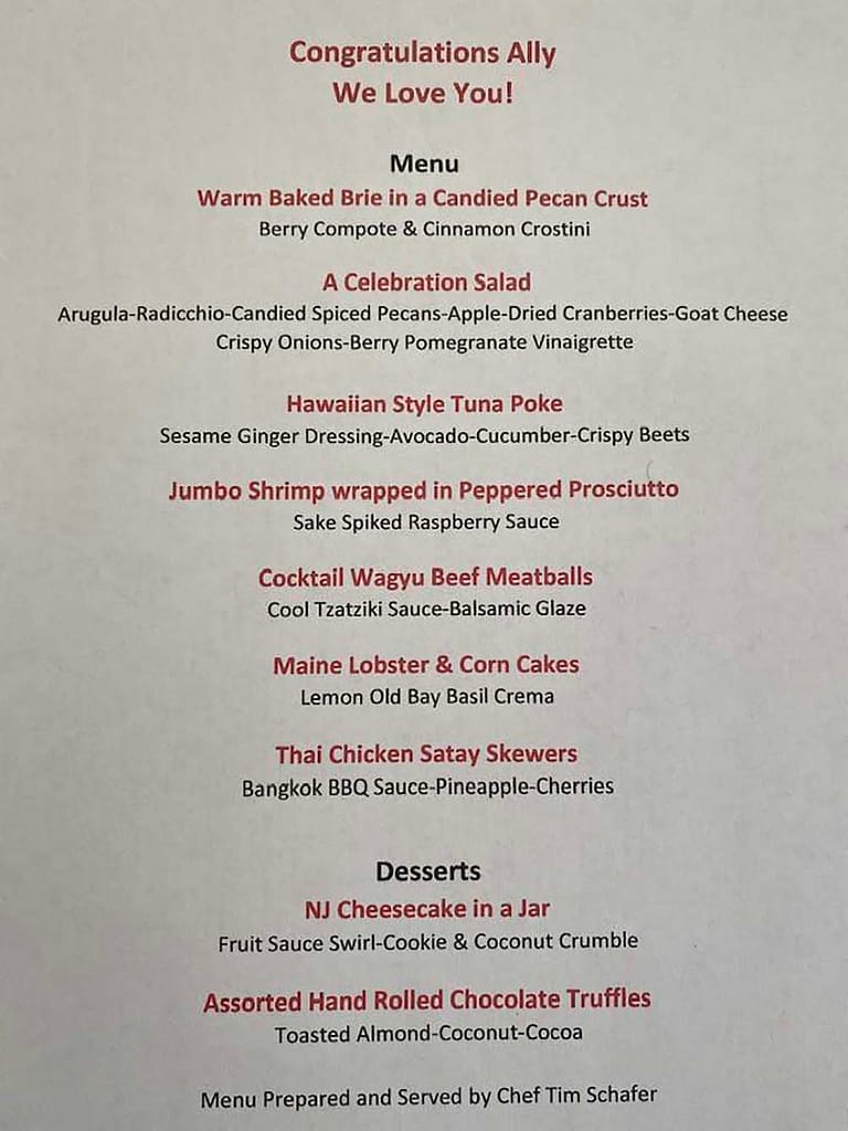 Tim "The Brew Chef" Schafer - Sample Menu - LKNConnectCommunity